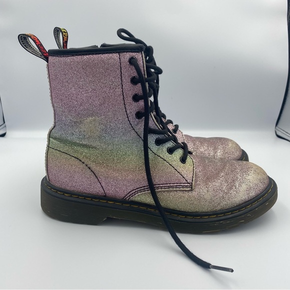 Dr. Martens | Shoes | Dr Martens 46 Pascal Rainbow Glitter Side Zip Lace Up Combat Boots Size 5 ...